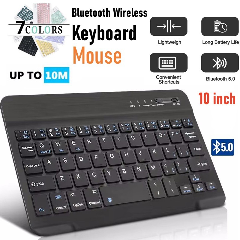 10 Inch Bluetooth Wireless Keyboard Tablet English Keyboard and Mouse ...