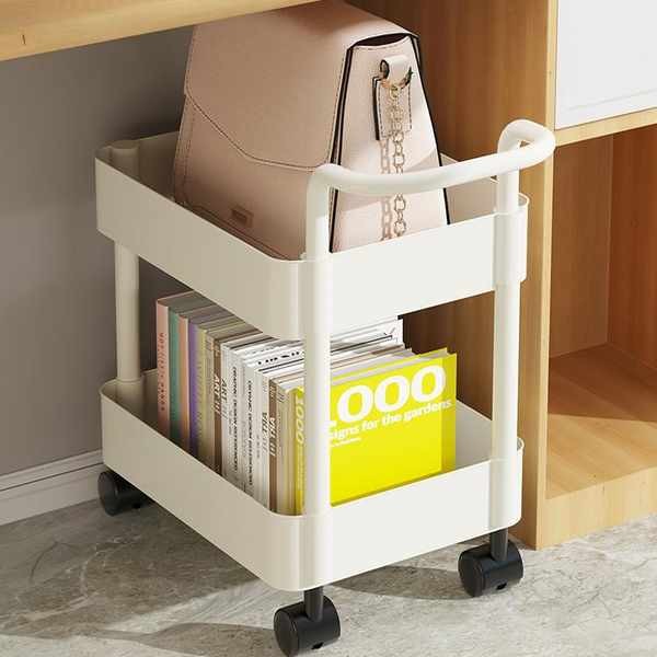 almari dapur nordic rack trolley rack Rak buku di bawah meja, rak di ...