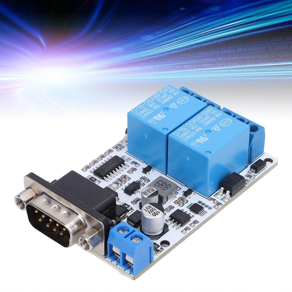Cancanshop Serial Port Relay Module 2 Channel RS232 Opto Safety Protection for MCU SP3232 8bit ...