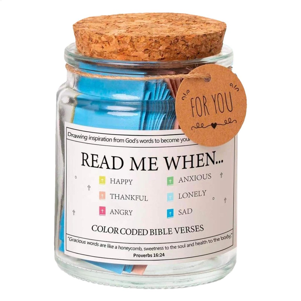 Bible Jar Read Me When Colorful Bible Verses in Glass Holy Jar ...