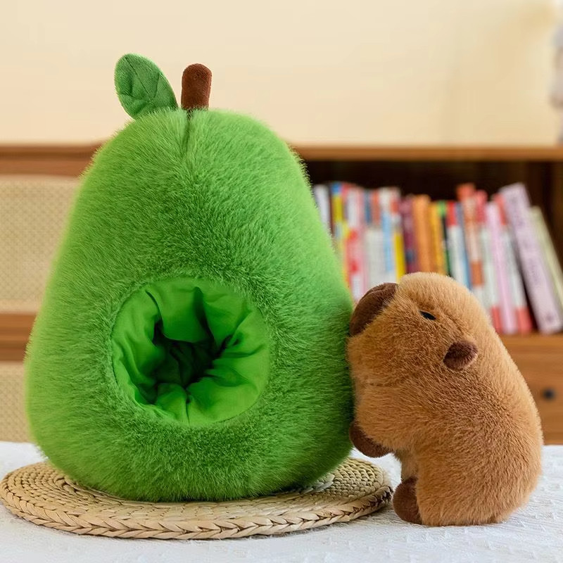 Avocado Kapibara Doll Capybara Pillow Plush Toy Cute Doll Doll Female ...