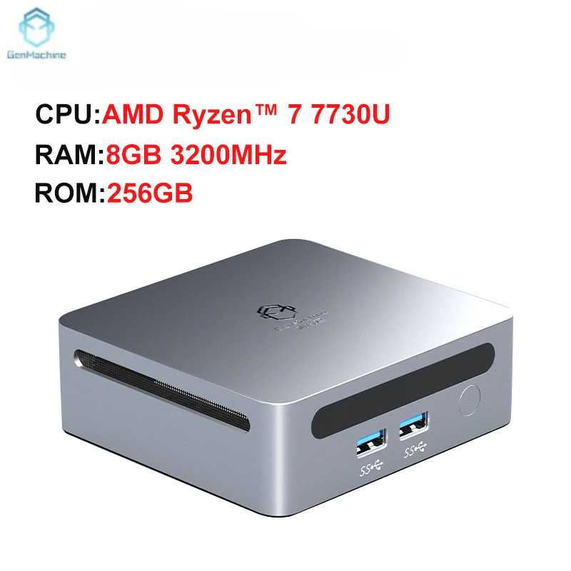 GenMachine Mini PC - AMD Ryzen 7 7730U - Windows 11 - DDR4 - 256/512GB ...