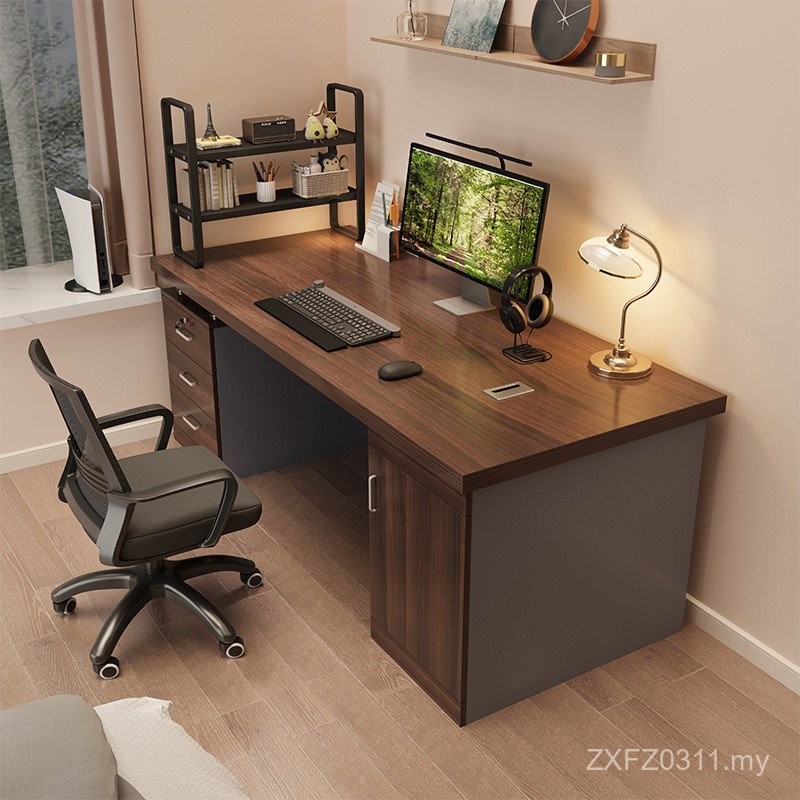 Household Computer Desk Desk Learning Simple College Student with Shelf ...