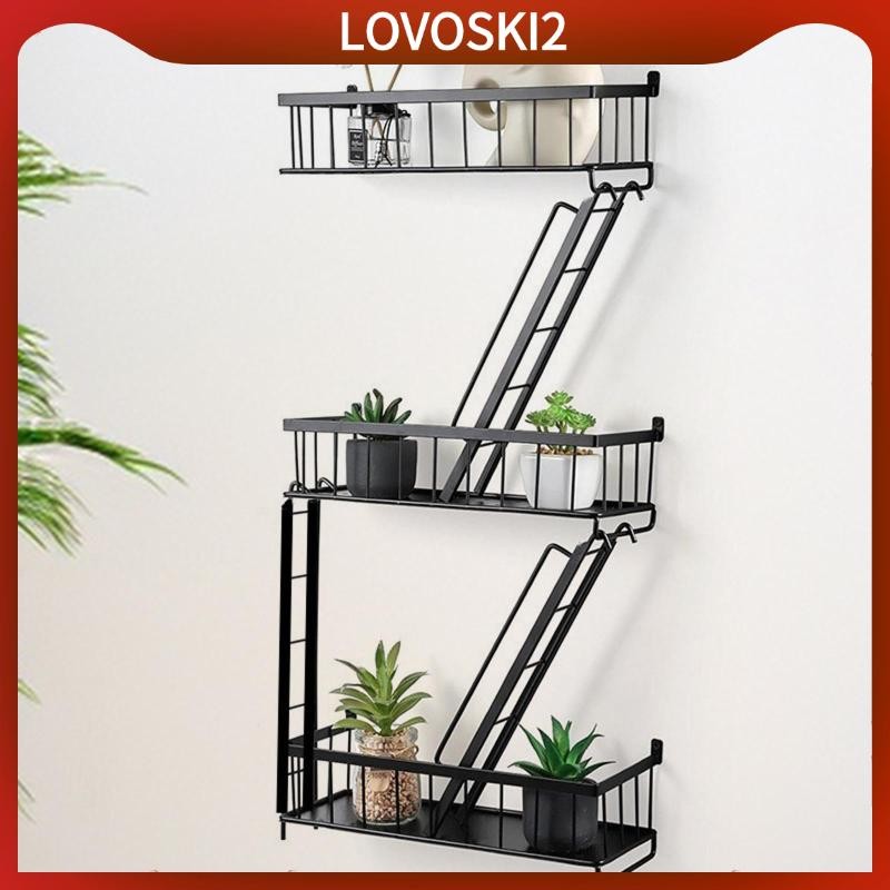 [LovoskiacMY] Fire Escape Wall Shelf 3 Layers Wall Floating Shelf for ...