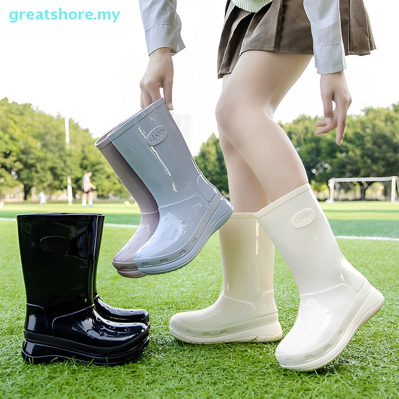 greatshore New Women's Rain Boots Mid-tube Car Wash Overshoes Water ...