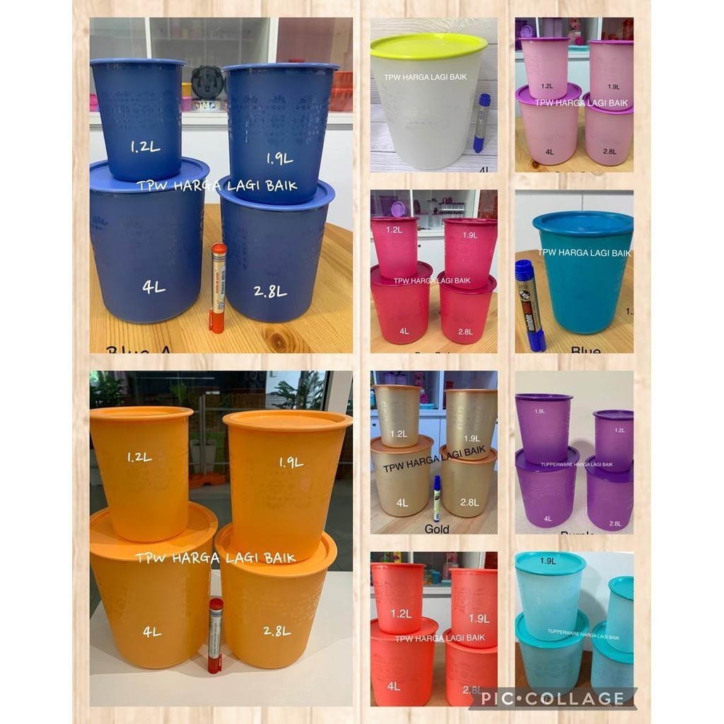 Tupperware One Touch Canister Mosaic (Ot) 1pc Air Tight / Bekas Bulat Kedap Udara / Food Storage ...