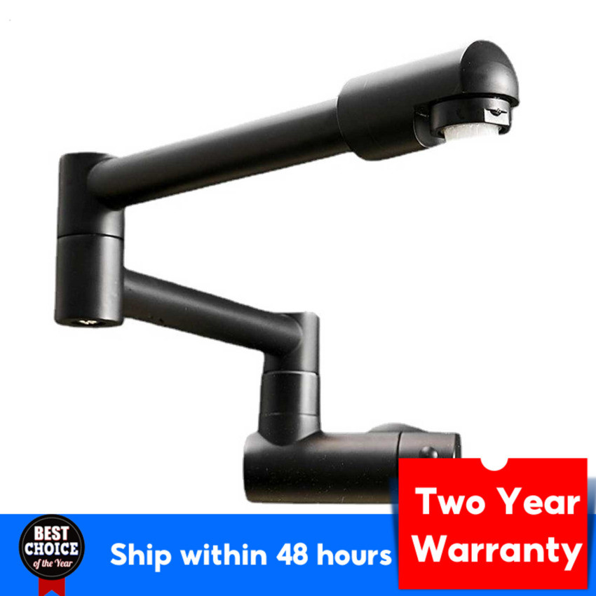 Kran Dinding Foldable Hitam Brass 360 Rotation kran air wastafel Keran ...