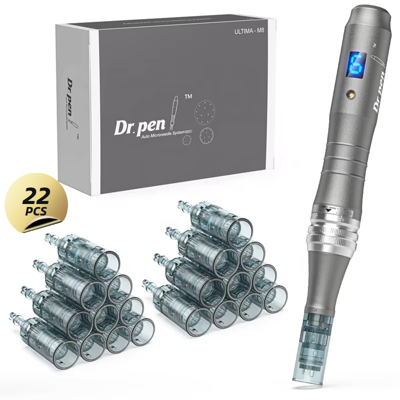 Dr pen M8 with 22pcs 6-Speed Adjustment Wireless Microneedle Derma Pen ...