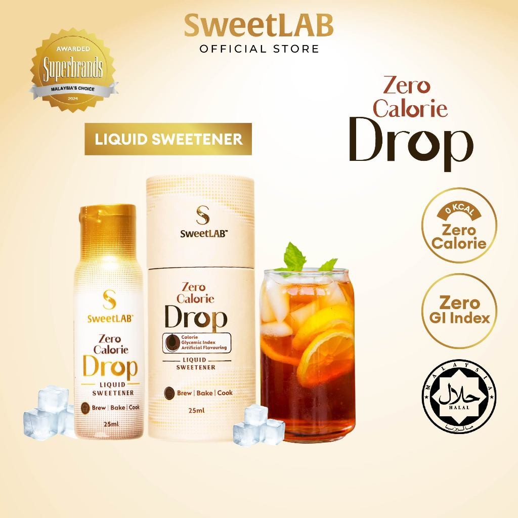SweetLAB Zero Calorie Drop/Liquid Sweetener/Gula Cair - 25ml [Zero Calories/Diet/Local/Diabetic ...