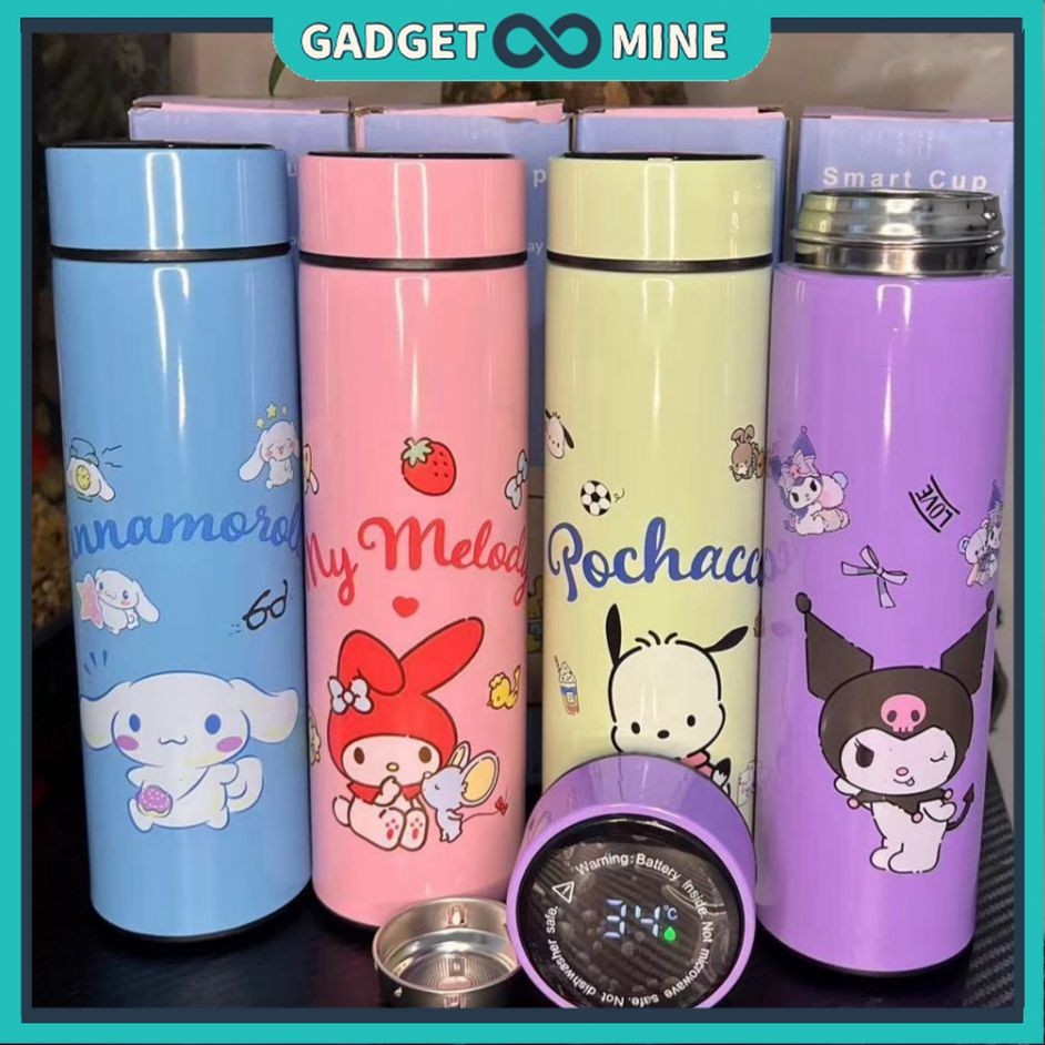 500ml Kartun Sanrio Temperature Thermos Flask LED Display Vacuum Thermal Flask Termos Bottle ...