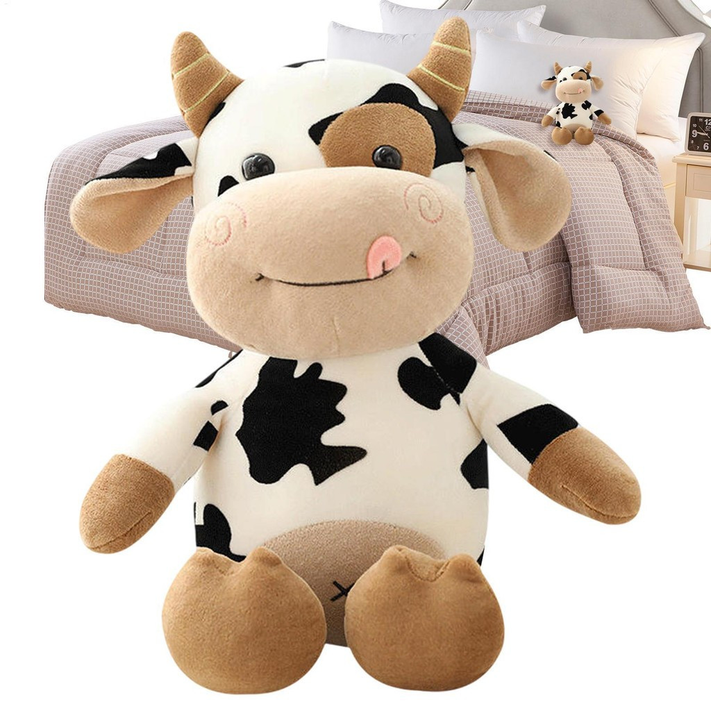 JFMM Cow Plushies Cartoon Cow Plush Toy Stuffed Cow Animal Plush Cute ...
