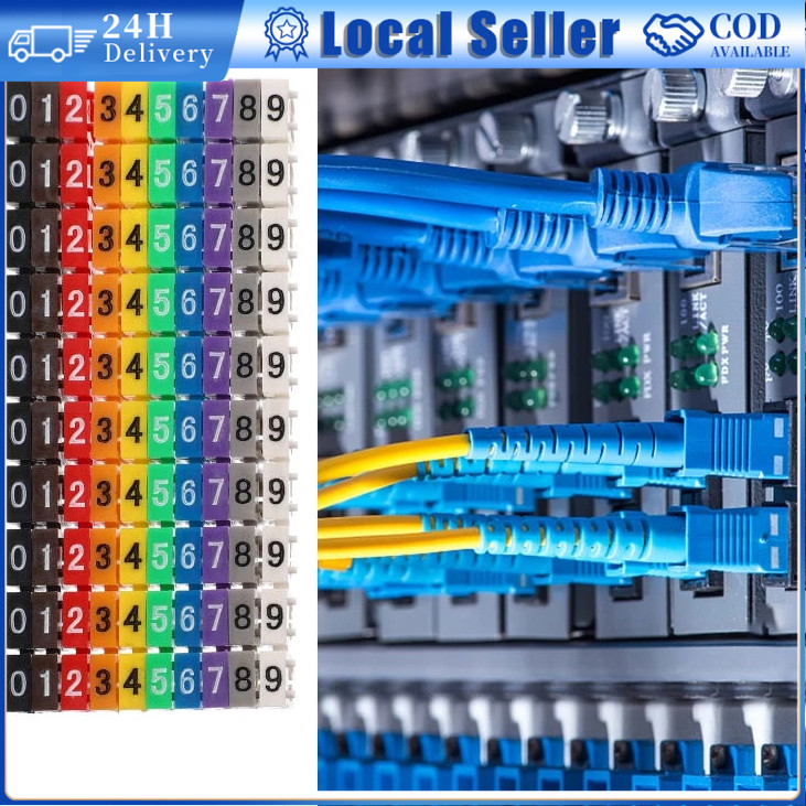 100 Pcs 0-9 Colourful numbering Digital Line Marking Tube Number Tag ...