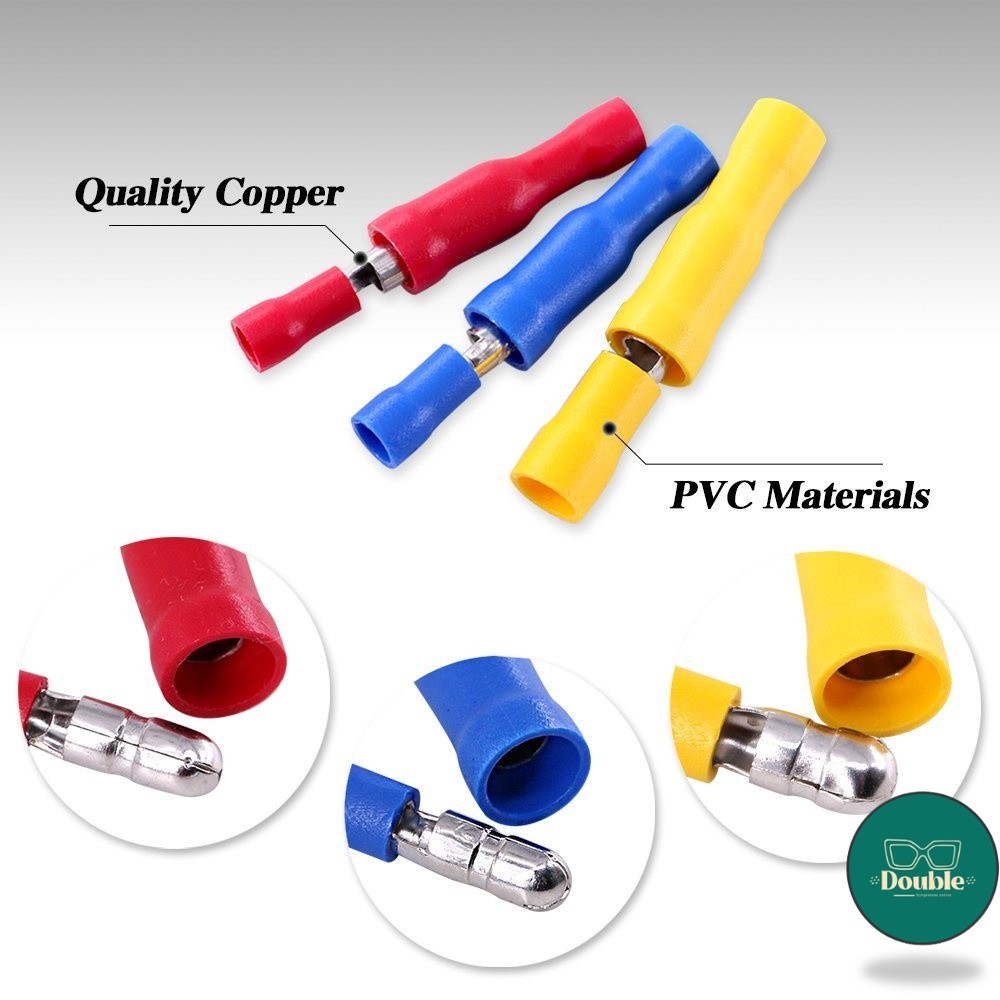 DG 100pcs Female Male Insulated Electric Connector Crimp Bullet ...