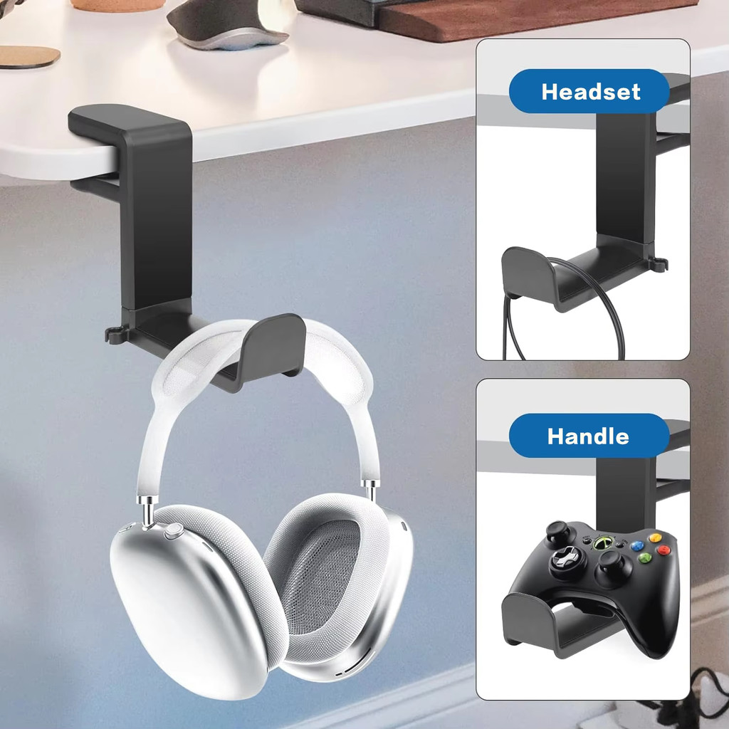 360° Rotating Headphone Stand Desktop Headset Holder PC Gaming Headset ...
