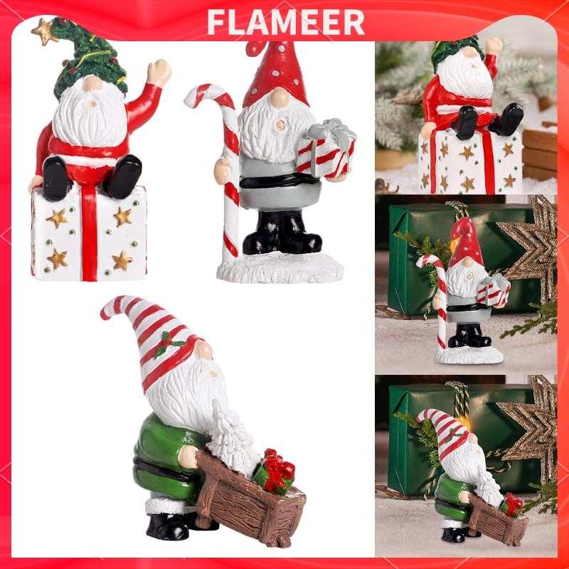 [FlameerMY] Dwarf Santa Claus Figurine Christmas Dwarf Sculpture Gnome ...