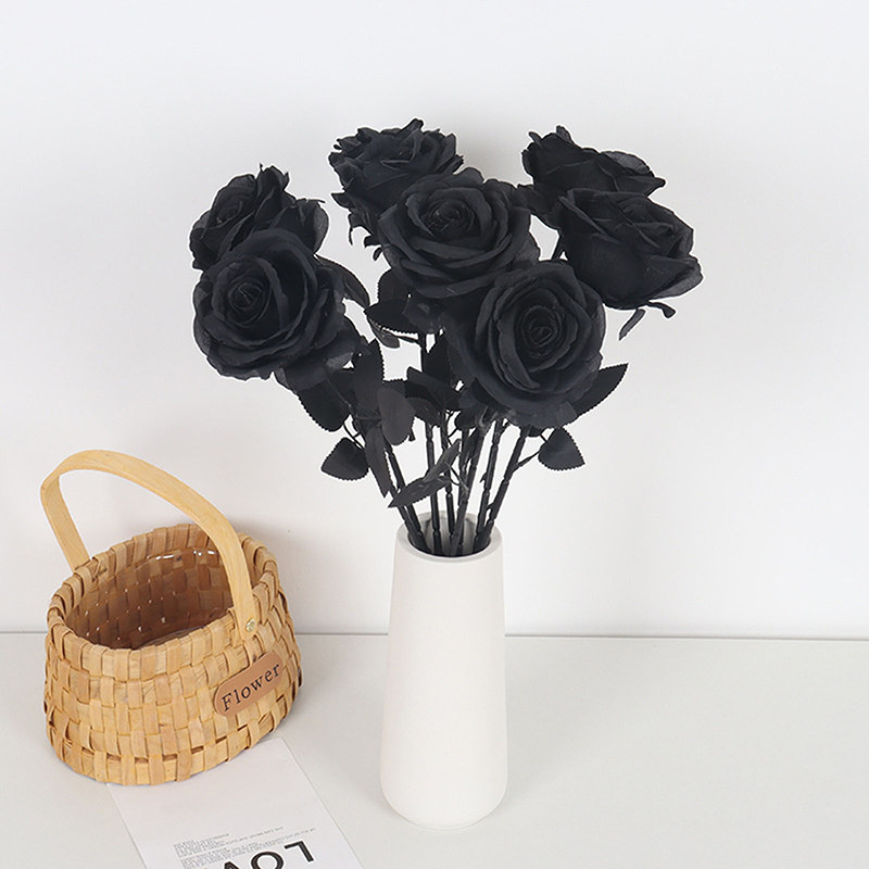 guyumao Halloween Ghost Festival Dark Series Pure Black Single Rose ...