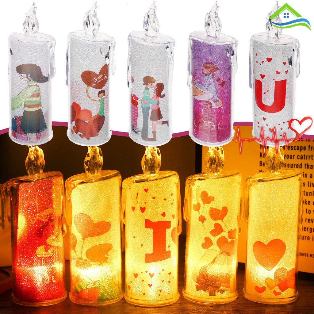 Safe Flameless Plastic Simulated Candle Light - Sweet Valentine's Day ...
