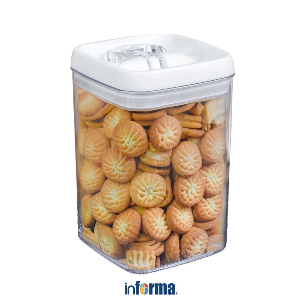 Informa Felli 3.3 ltr Flip Tite Square Jar Storage Jar for Snacks and ...