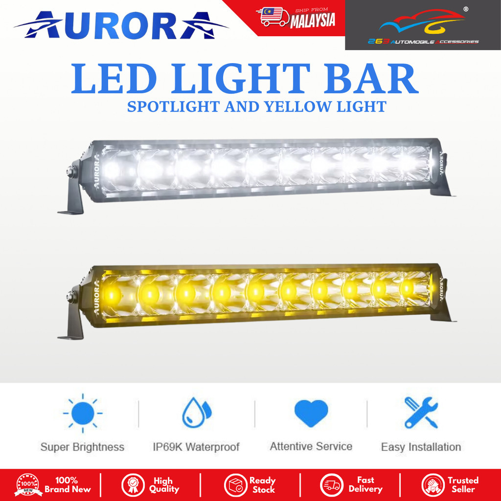 AURORA 30" 20" DUAL-COLOR LED LIGHT BARS CAR LED LIGHT BAR (WHITE AND ...