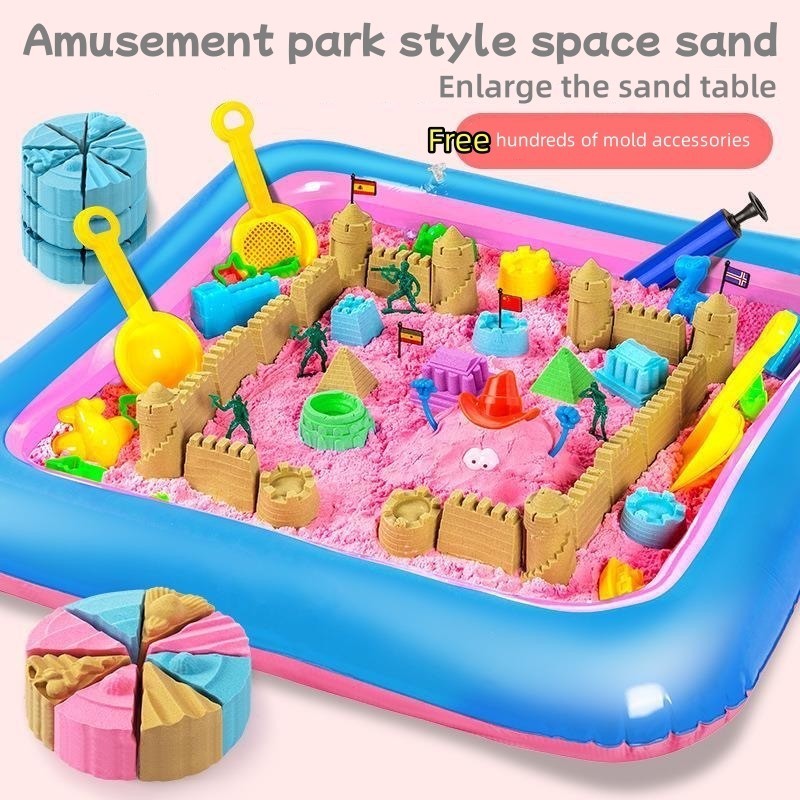 1KG)39Pcs Sand Sets Dynamic Eco Sand Castle Play Set Slime Tools Play ...