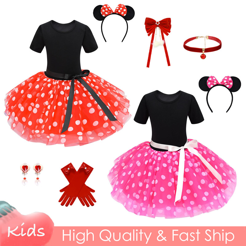 Mickey Mouse Cartoon Ballet TUTU Dress Black Red Mesh Princess Dress ...