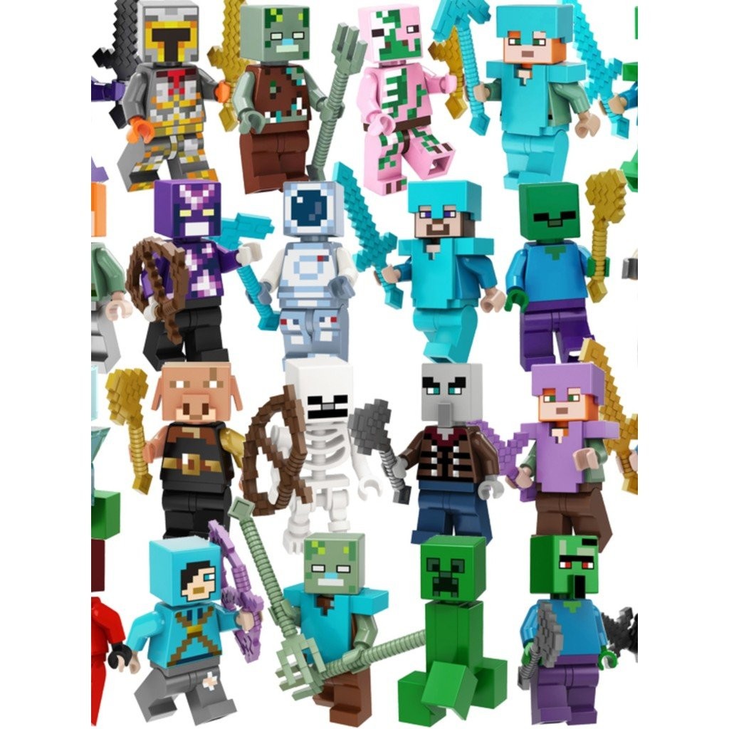 New Minecraft Drowning Zombie Pigman Diamond Sword Emerald Armor Alloy ...