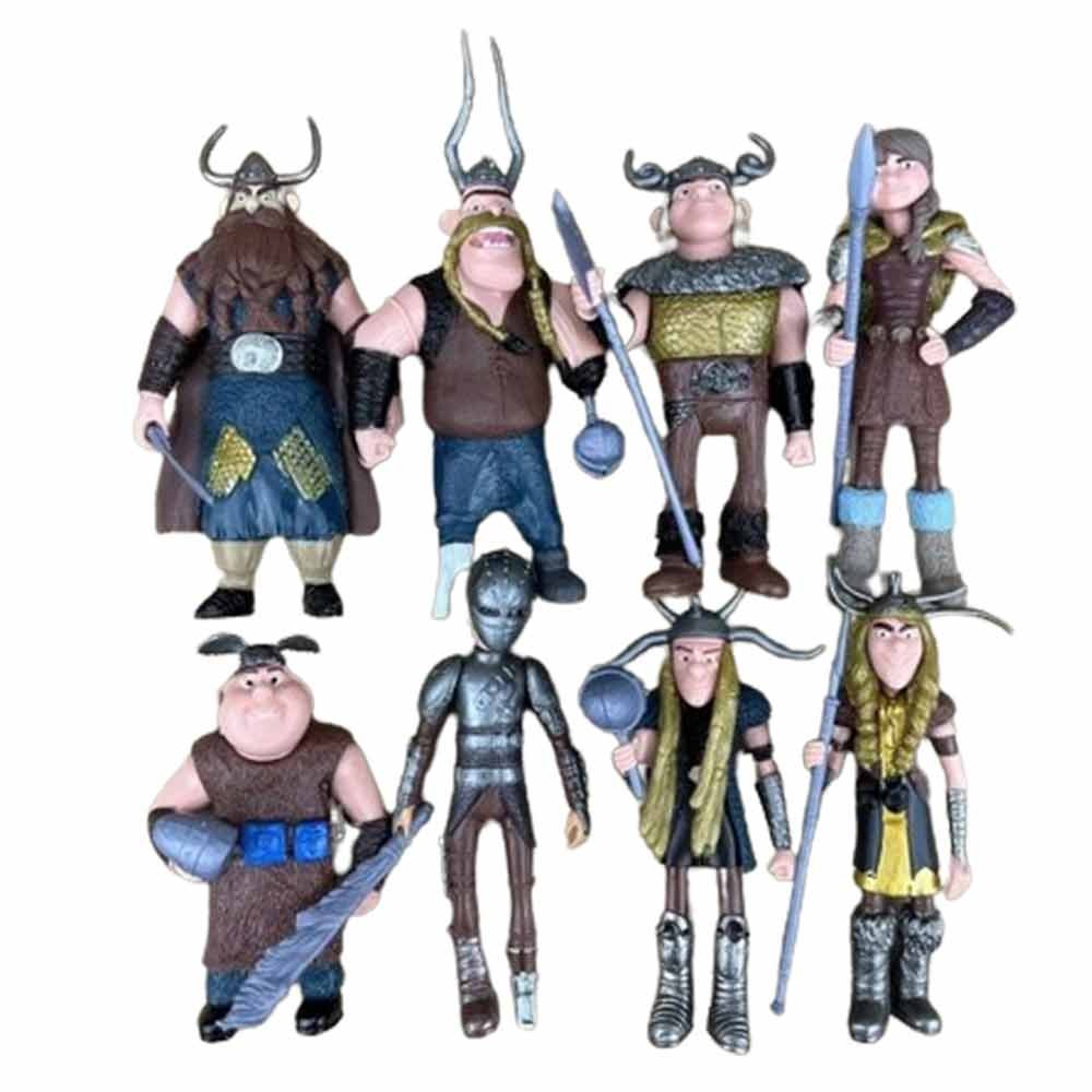 8Pcs How to Train Your Dragon Figure Hiccup Stoick Astrid Collection ...