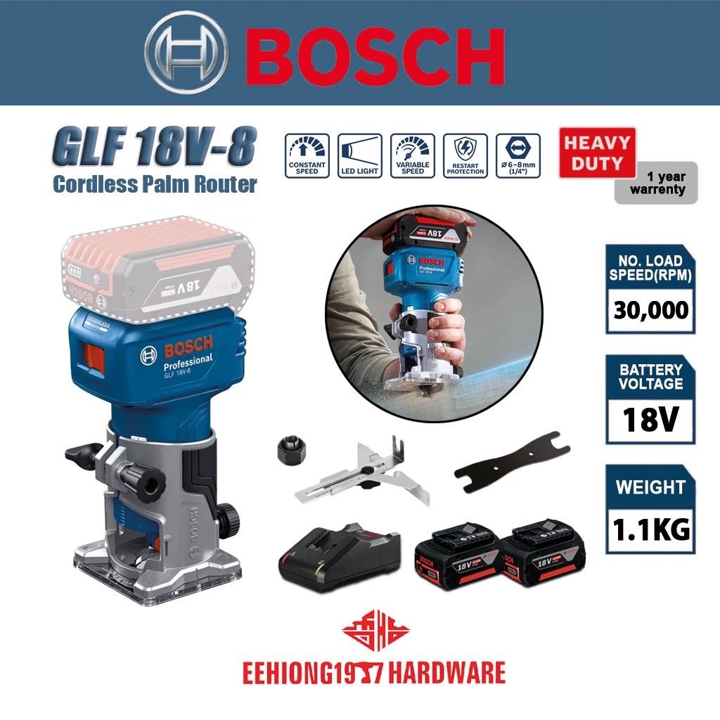 BOSCH GLF 18V-8 18V Cordless Brushless Palm Router Trimmer Wood Router ...