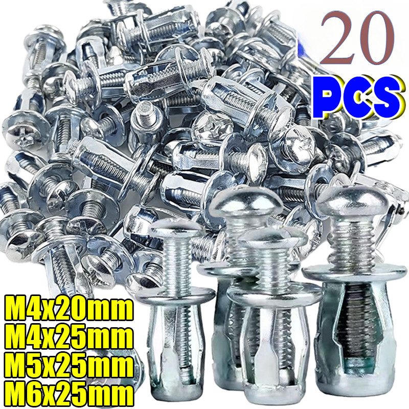 20PCS Jack Nuts Screw Petal Screw Anchors Expansion Plugs for Curtain ...