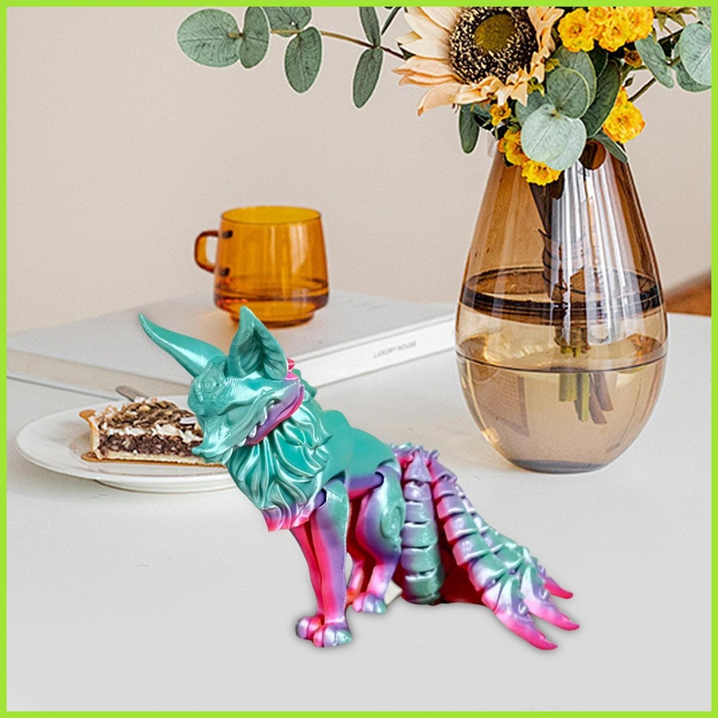3D Printed Fox Nine-Tailed Fox Decorative Collectible Action Figure ...