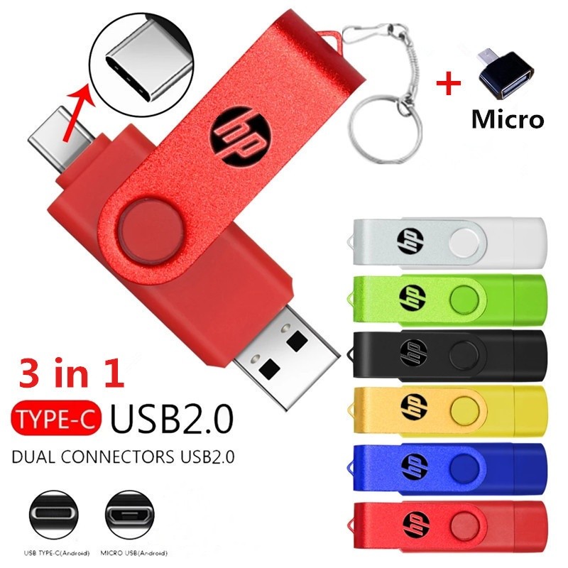 Pemacu Denyar USB Jenis C OTG 3 dalam 1/Pemacu Denyar Mikro 2TB 1TB ...