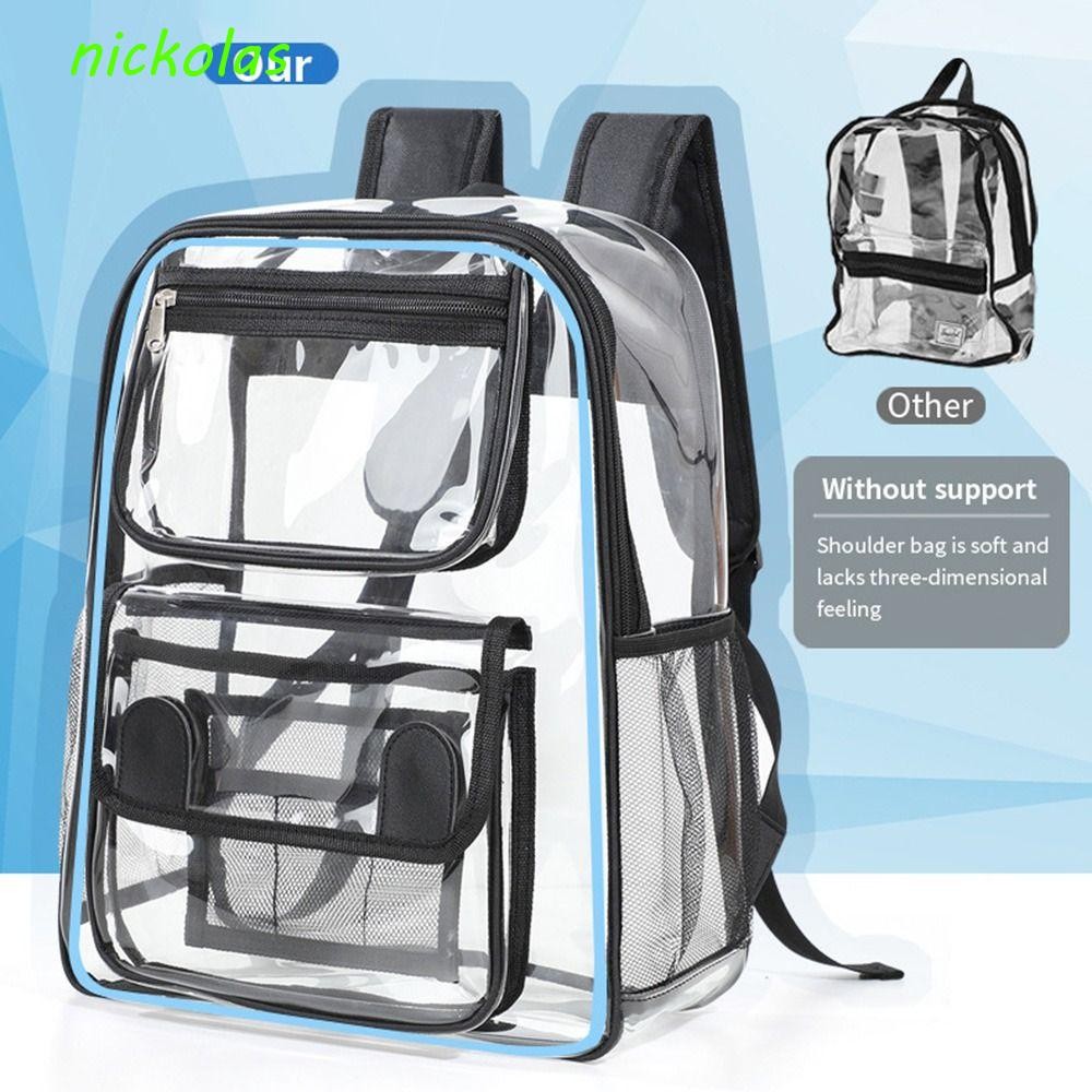 NICKOLAS Transparent Backpack, Large Capacity Waterproof Students ...