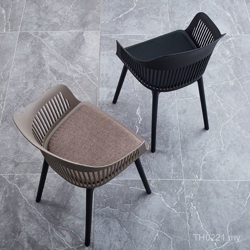 Plastic Fashion Eames Unique Nordic Art Armrest Dining Chair Creative Chair Backrest Chair Stool ...