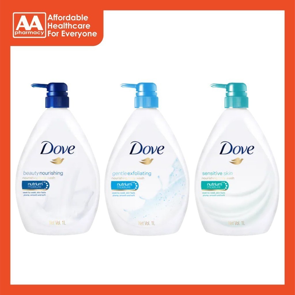 Dove Nutrium Moisture Body Wash 1L (Beauty Nourishing / Sensitive Skin ...