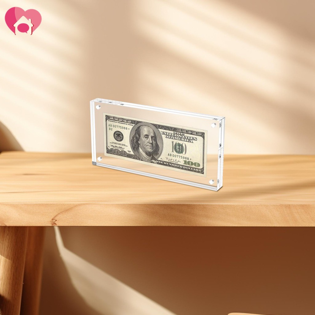 Dollar Bill Frame Acrylic Dollar Bill Holder Double Sided Transparent ...