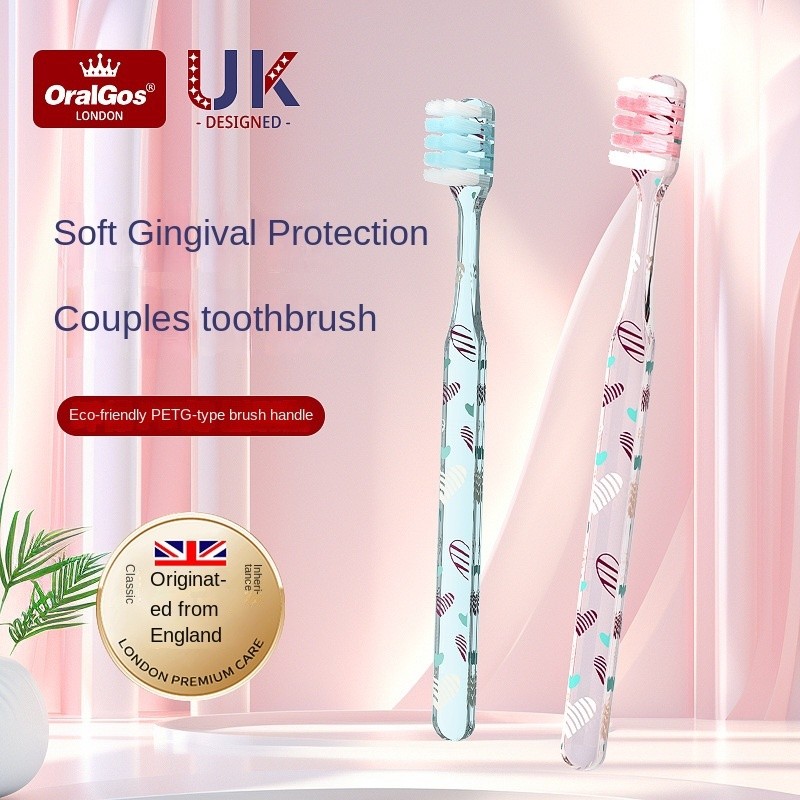 OralGos UK Premium Soft Bristles for Couples Toothbrush Adult Household ...