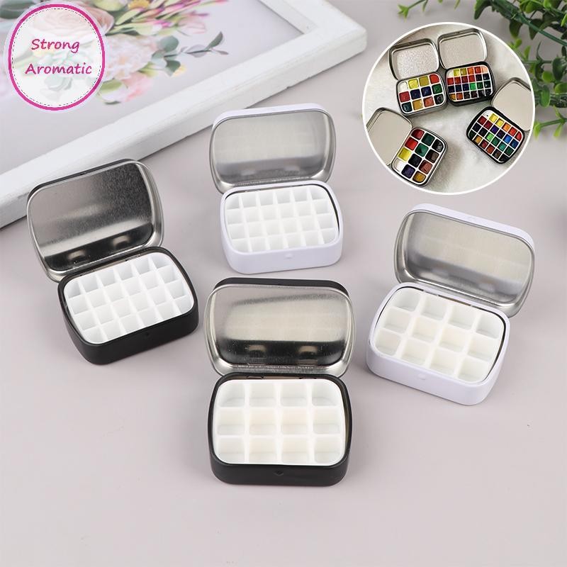 STRO Portable Empty Watercolor Tin Box 12/24 Grids Mini Watercolor ...