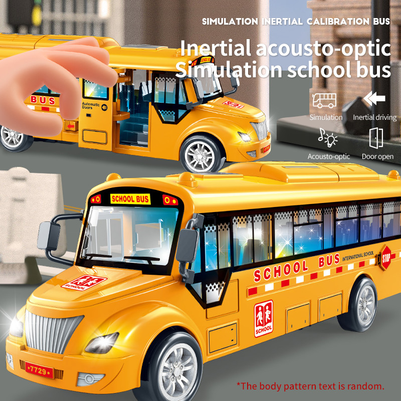 Yellow School Bus Toy with Flashing Lights & Sound,Model Cars,Openable ...