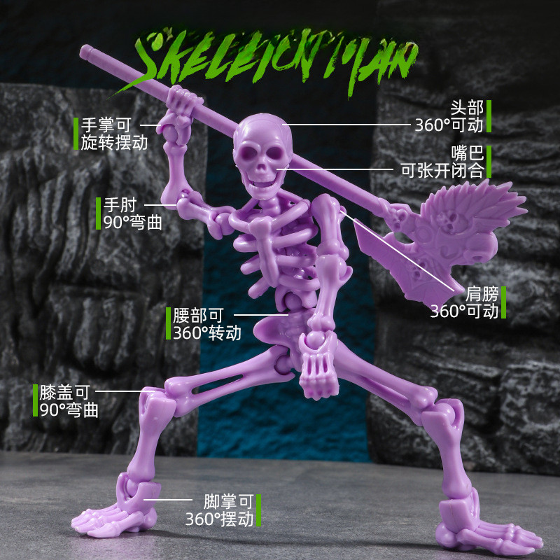 3D printing Model Skeleton Man Dummy 13 Action Figure Lucky 13 movable ...