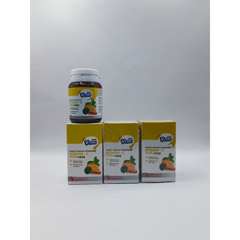 exama vitac vitamin c exama 150mg 30biji kotak putih kuning vit c kids ...