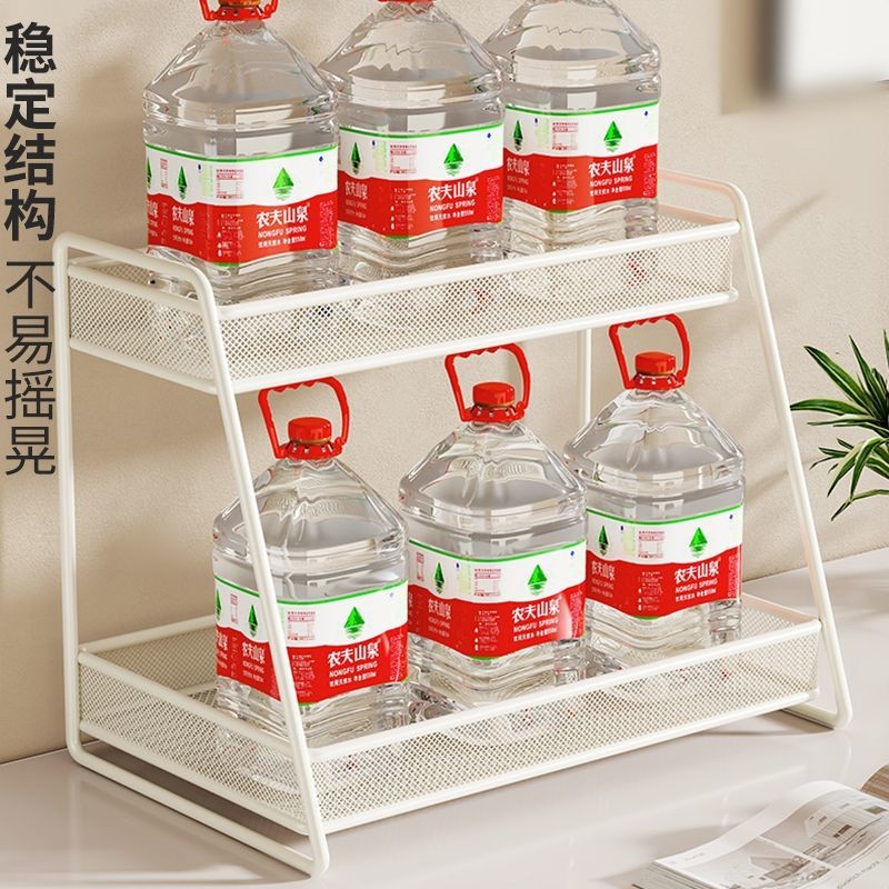 Double-layer Storage Box Water Cup Drain Rack Dining Table Shelf Living ...