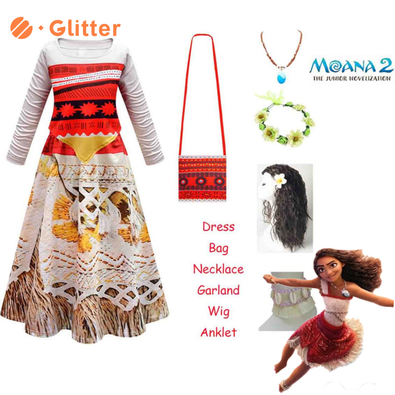 Disney Movie Moana 2 Cosplay Costume for Kids Girl 3D Printed Long ...