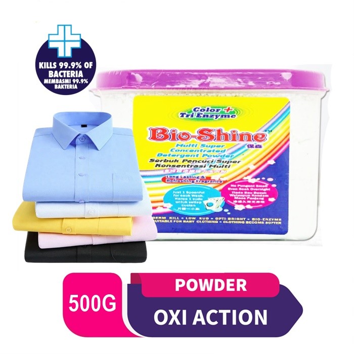 Bio Shine 500g Serbuk Pencuci Pakaian Pekat Laundry Detergent Powder ...