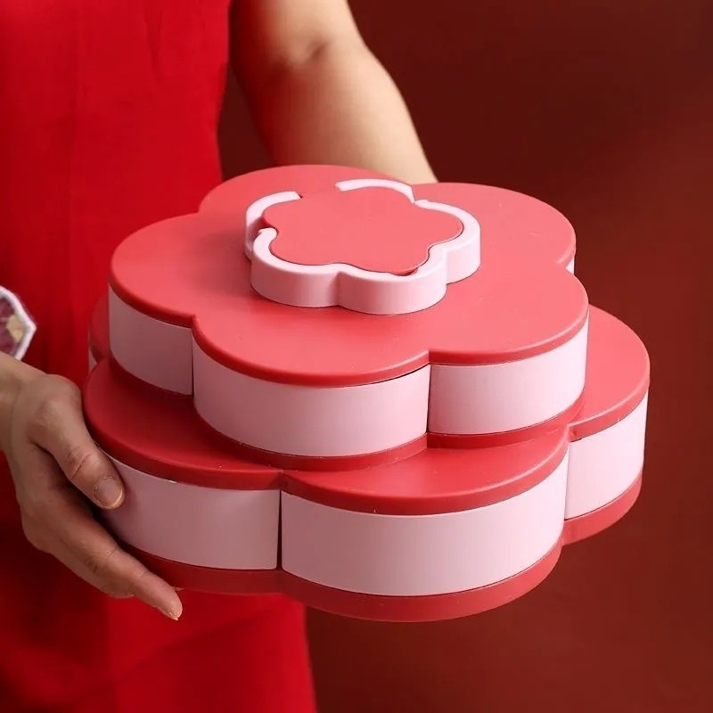 Rotating Candy Box Rotating Petal Storage Candy Box with Lid Sealed ...