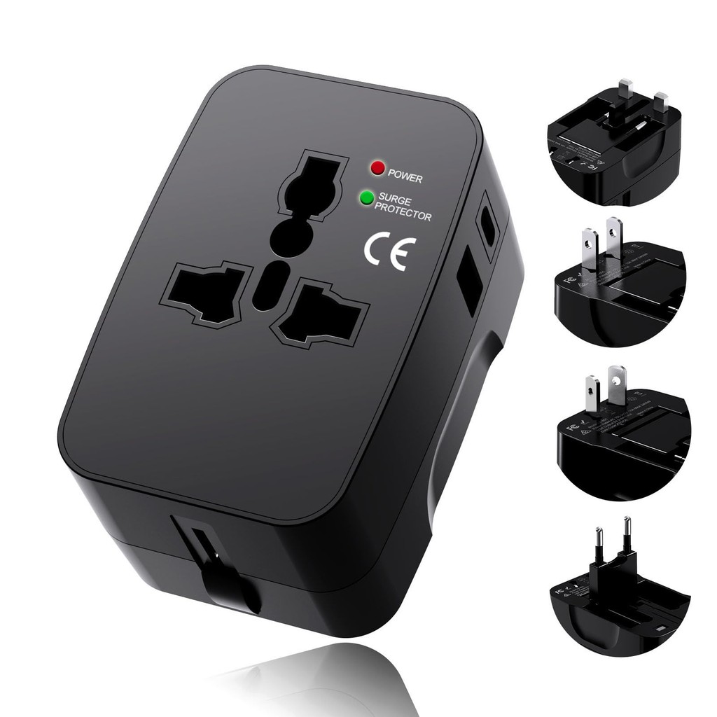 X-STAR Universal Travel Adapter Compatible Worldwide, USB-C + USB-A ...