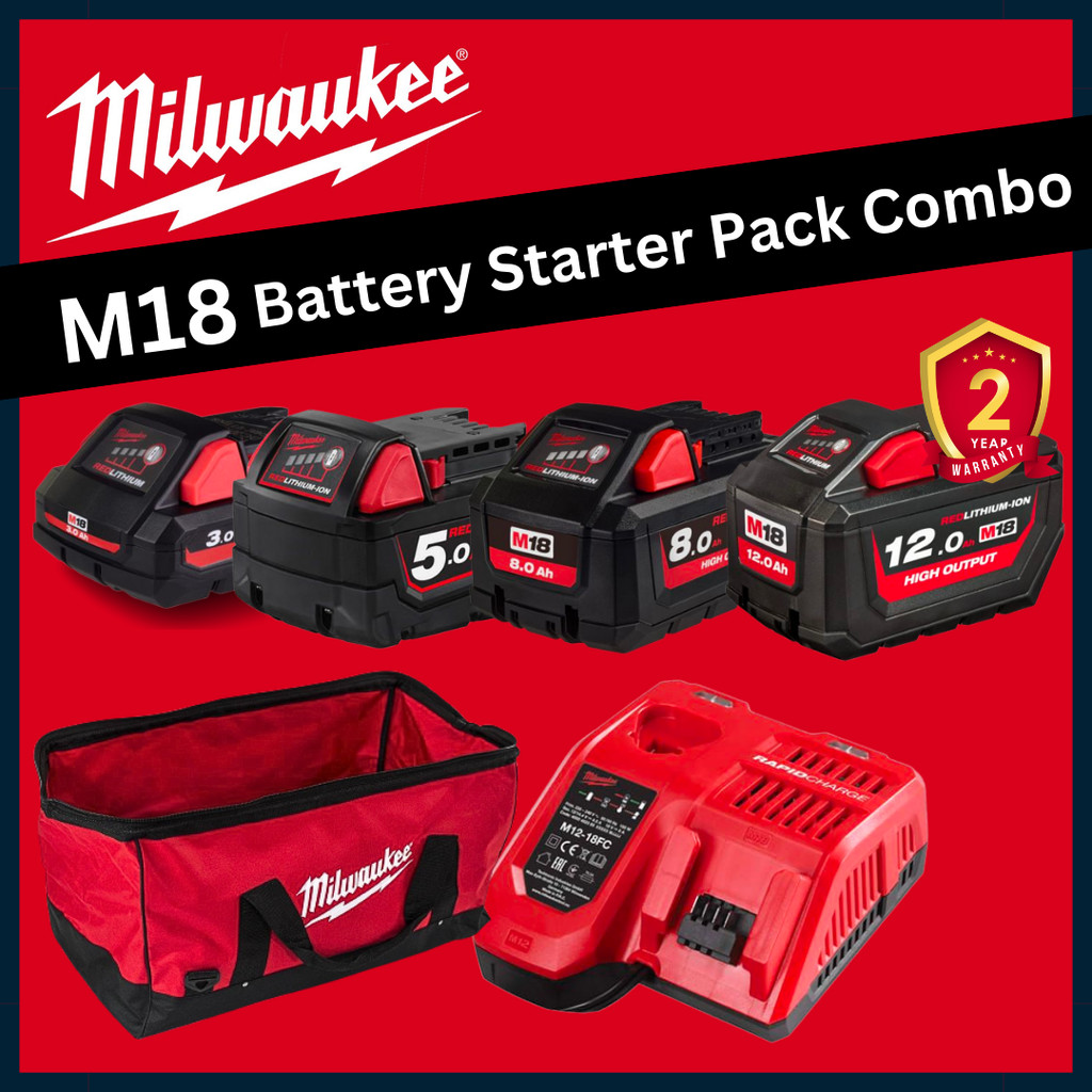 Milwaukee M18 Battery Combo Pack / M18 Battery Starter Pack / Milwaukee ...