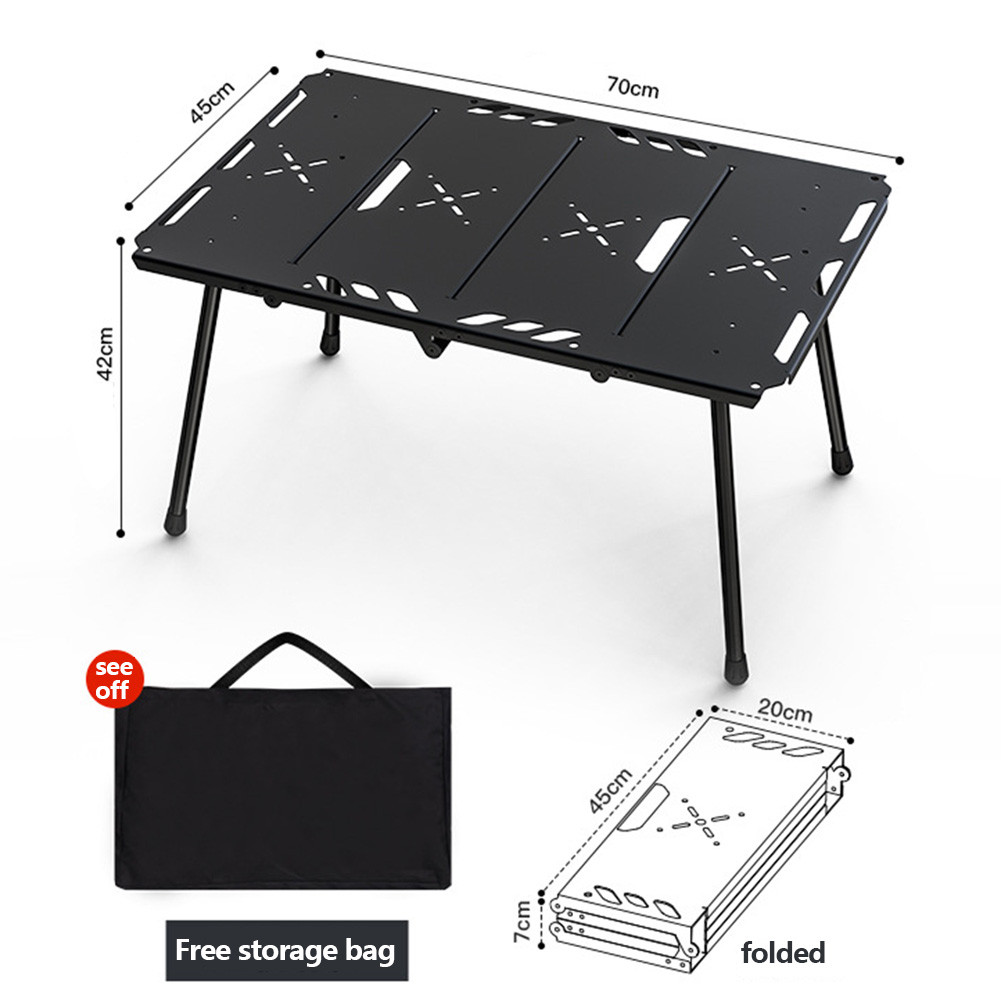 4-Fold Portable Barbecue Table Lightweight Foldable Table for ...