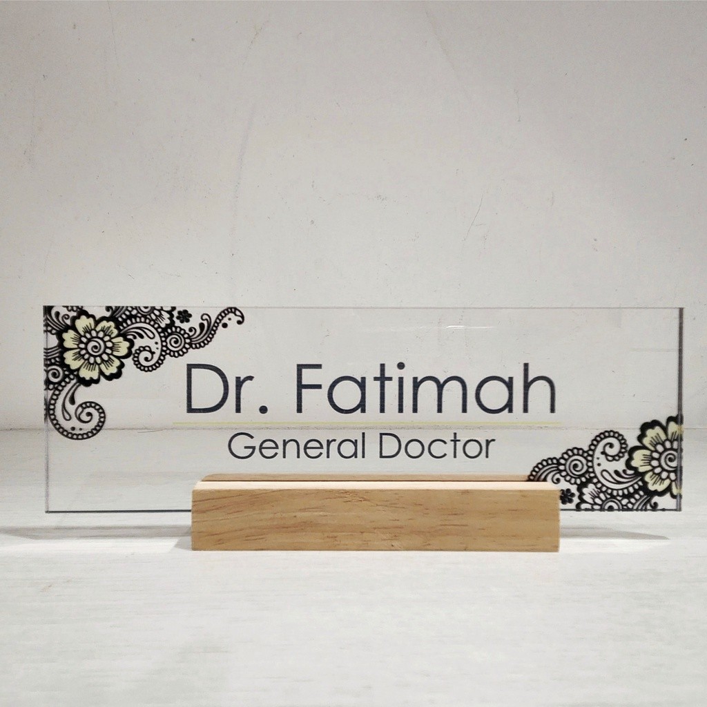 Desk Name Plate Custom Name Plat Acrylic Printed Office/ 姓名桌牌 ...