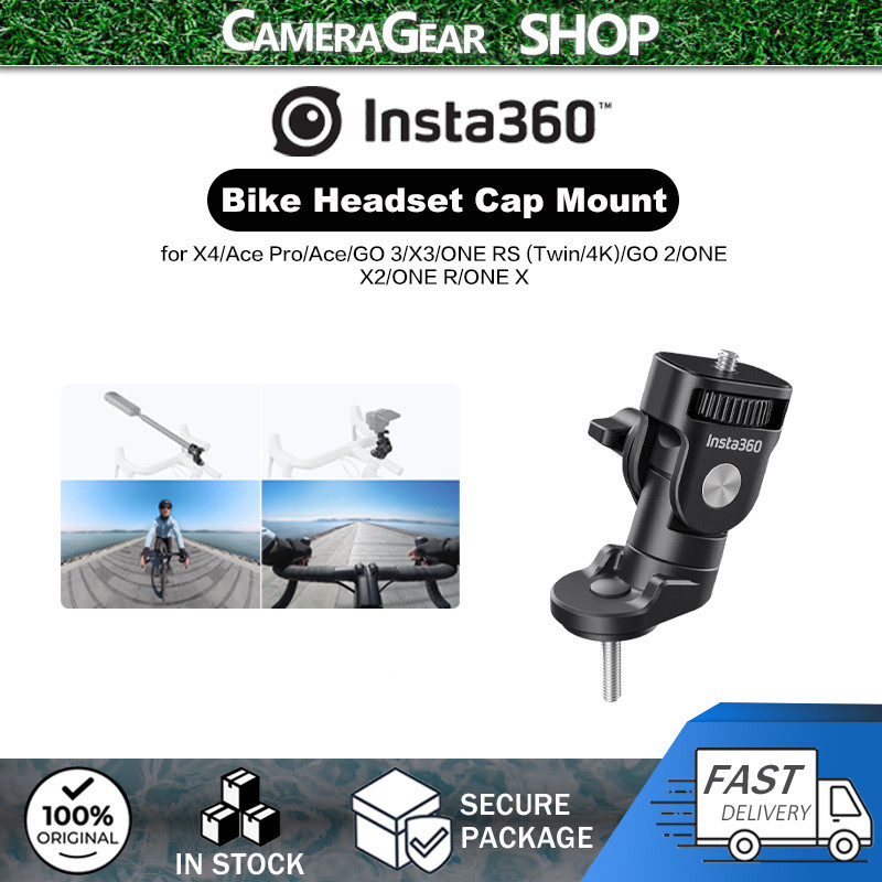 Insta360 Bike Headset Cap Mount for X4/Ace Pro/Ace/GO 3/X3/ONE RS (Twin ...
