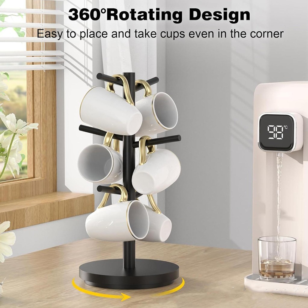 Rotating Coffee Mug Stand Coffee Mugs Storage Rack Coffee Counter Bar ...